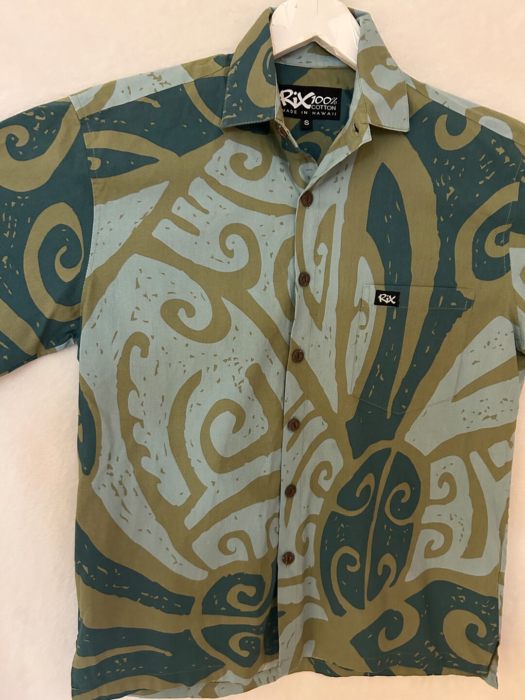 Vintage RIX Hawaiian Aloha Shirt Made in Hawaii 100 Percent Cotton ...