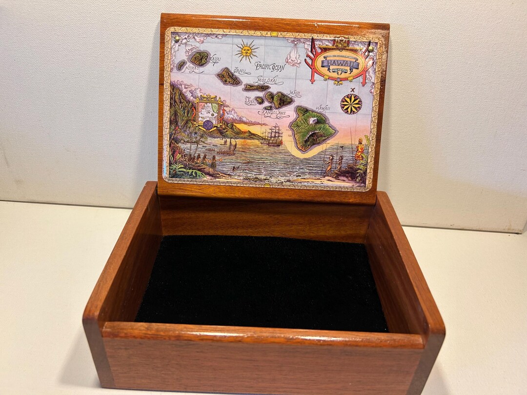 Hawaiian Koa Wood Jewelry Box Handmade 8 Inch by 6 Inch 3 Inch Best ...