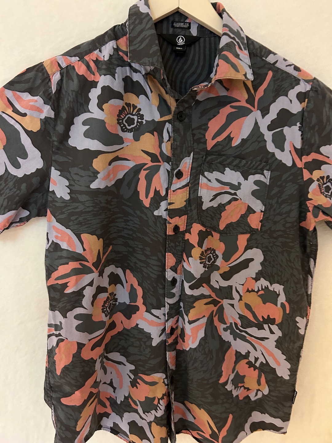 Vintage Volcom Hawaiian Aloha Shirt Small 100percent Cotton Floral ...