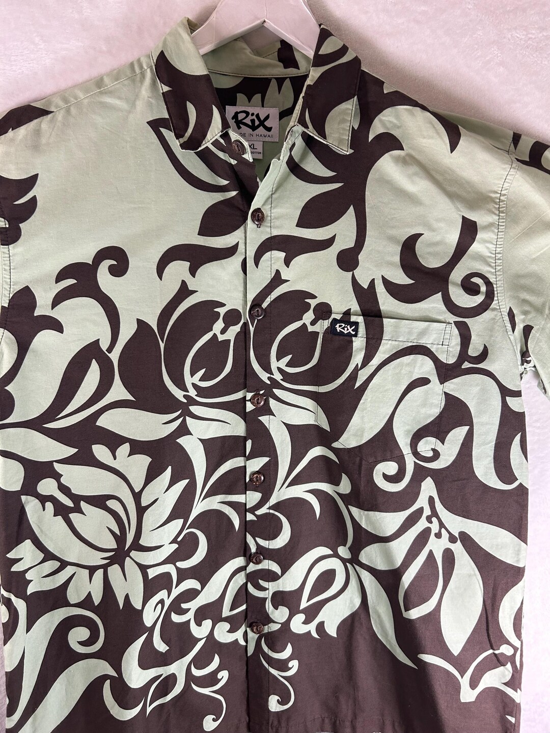 Vintage RIX Hawaiian Aloha Shirt Made in Hawaii 100 Percent Cotton XL ...