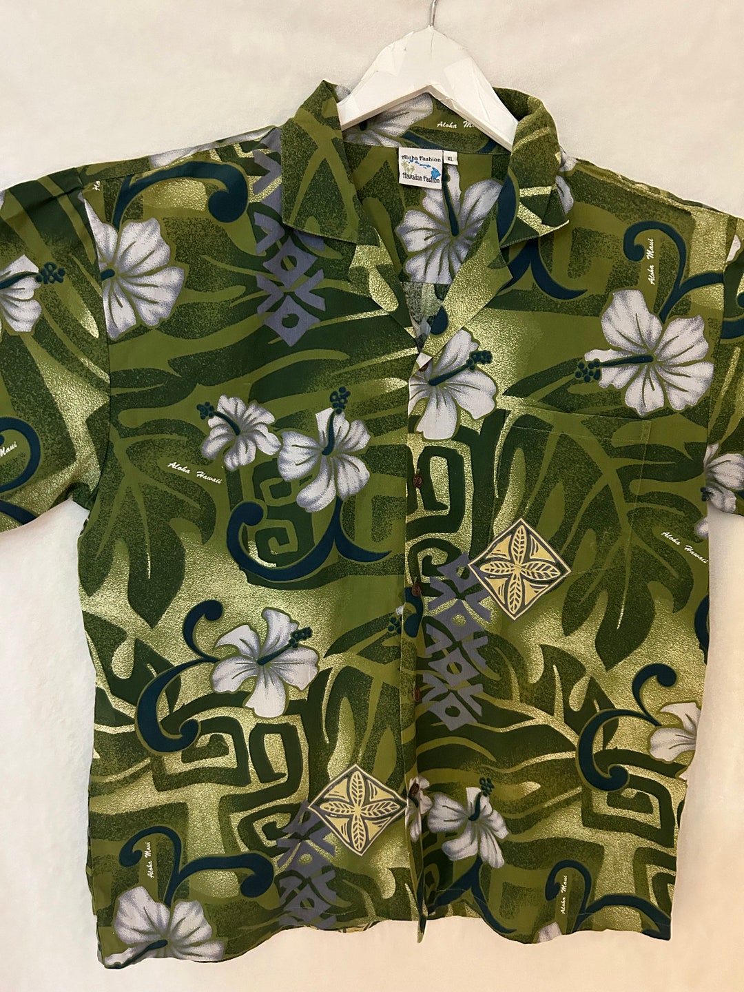 Vintage Aloha Fashion Hawaiian Aloha Shirt 100% Cotton Hawaii XL With ...