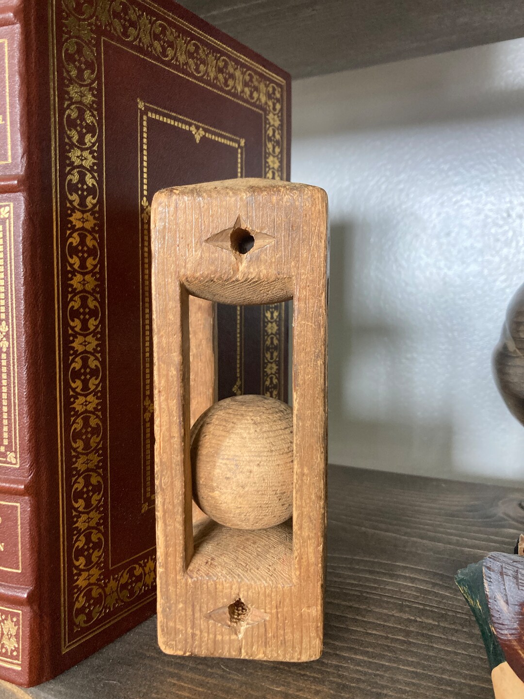 Antique Wooden Hand Carved Ball in Cage Folk Art - Etsy