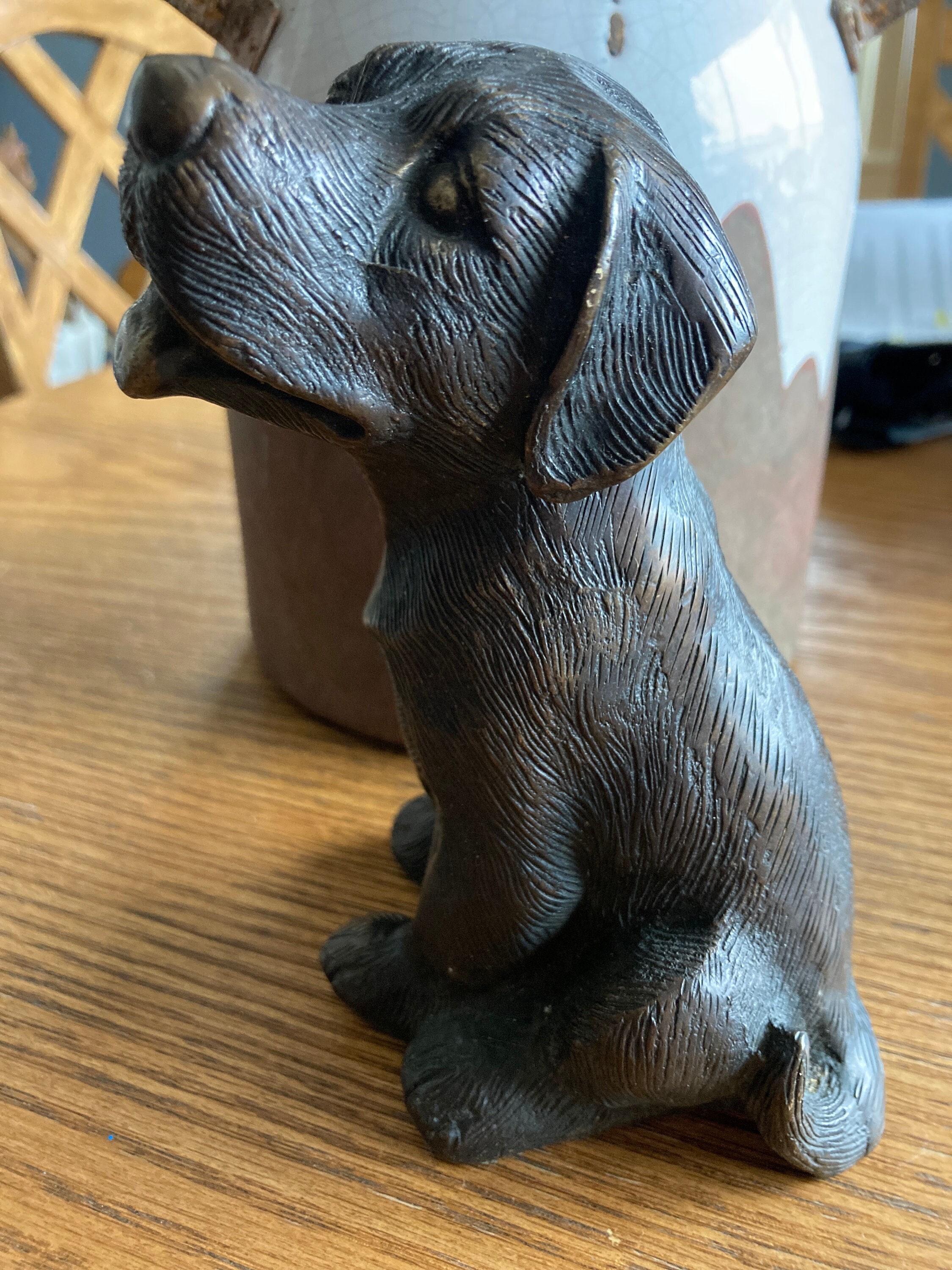 Vintage Labrador Retriever Puppy Bronze Statue - Etsy
