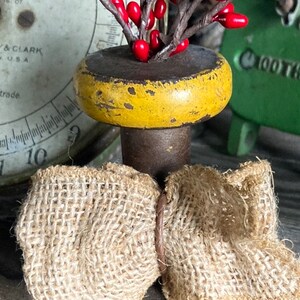 Primitive Tree Red Pip Berry Branches With Vintage Spool Base and ...