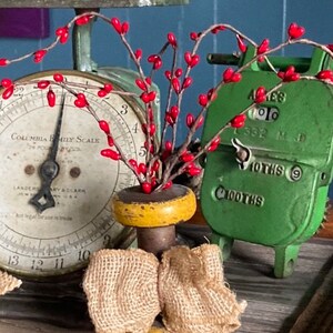 Primitive Tree Red Pip Berry Branches With Vintage Spool Base and ...