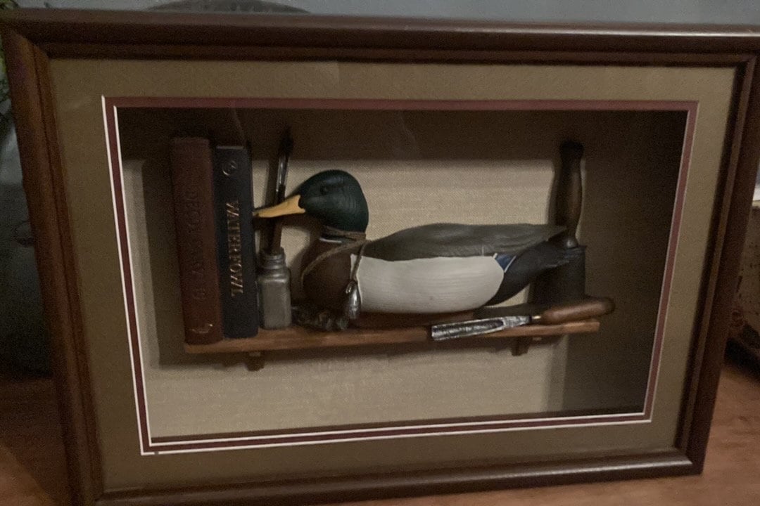 Vintage Ducks Unlimited Waterfowl Series Duck Decoy Carving Shadow Box ...