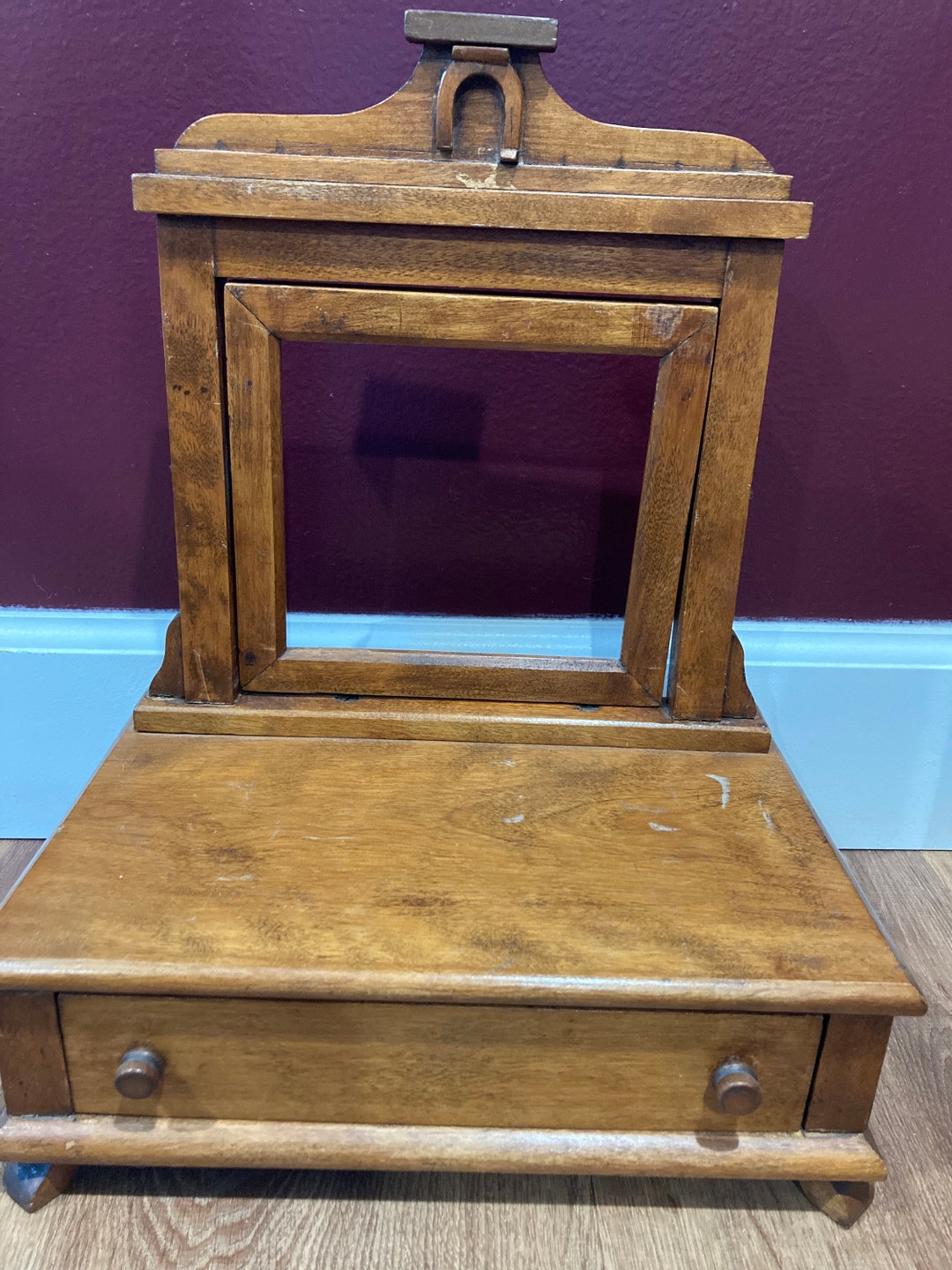 Antique Mission Tabletop Box With Drawer and Mirror for Jewelry - Etsy