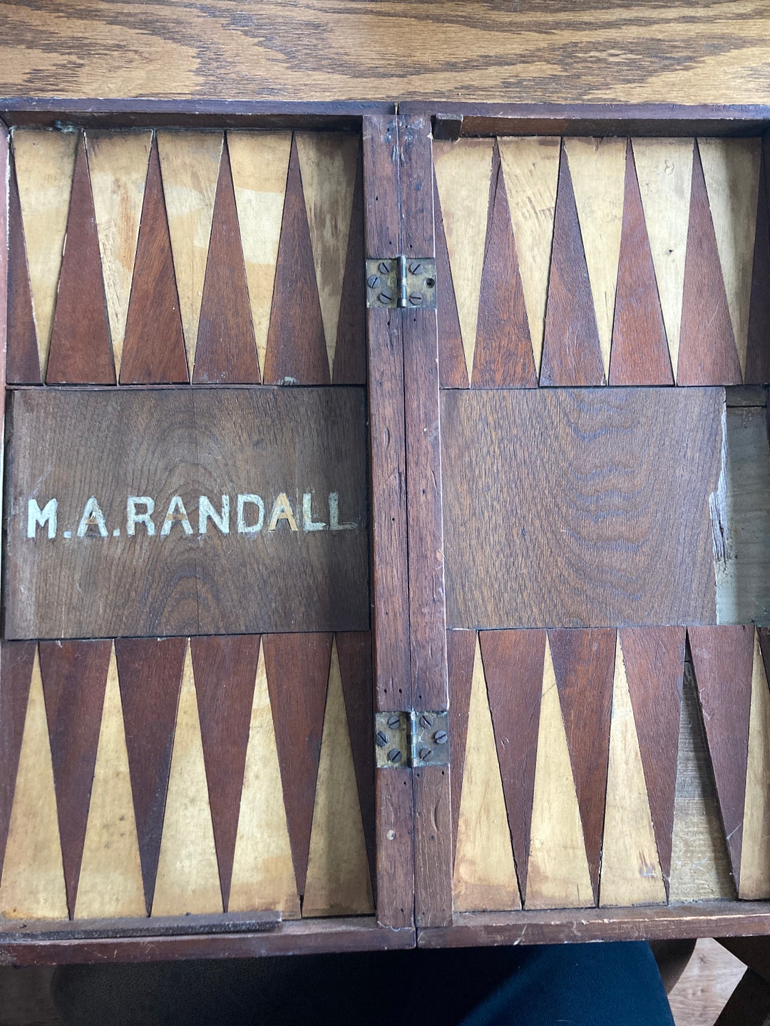 Antique Inlaid Wood Signed Backgammon and Checkers Board With Hinges - Etsy
