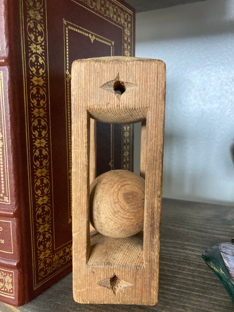 Antique Wooden Hand Carved Ball in Cage Folk Art - Etsy