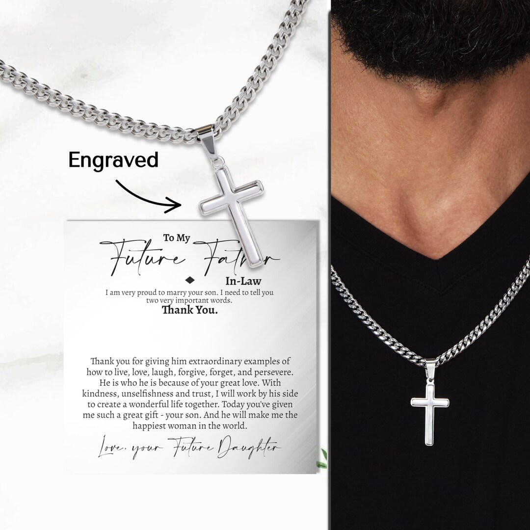 Future Father in Law Cross Necklace W/ Cuban Chain Father in - Etsy