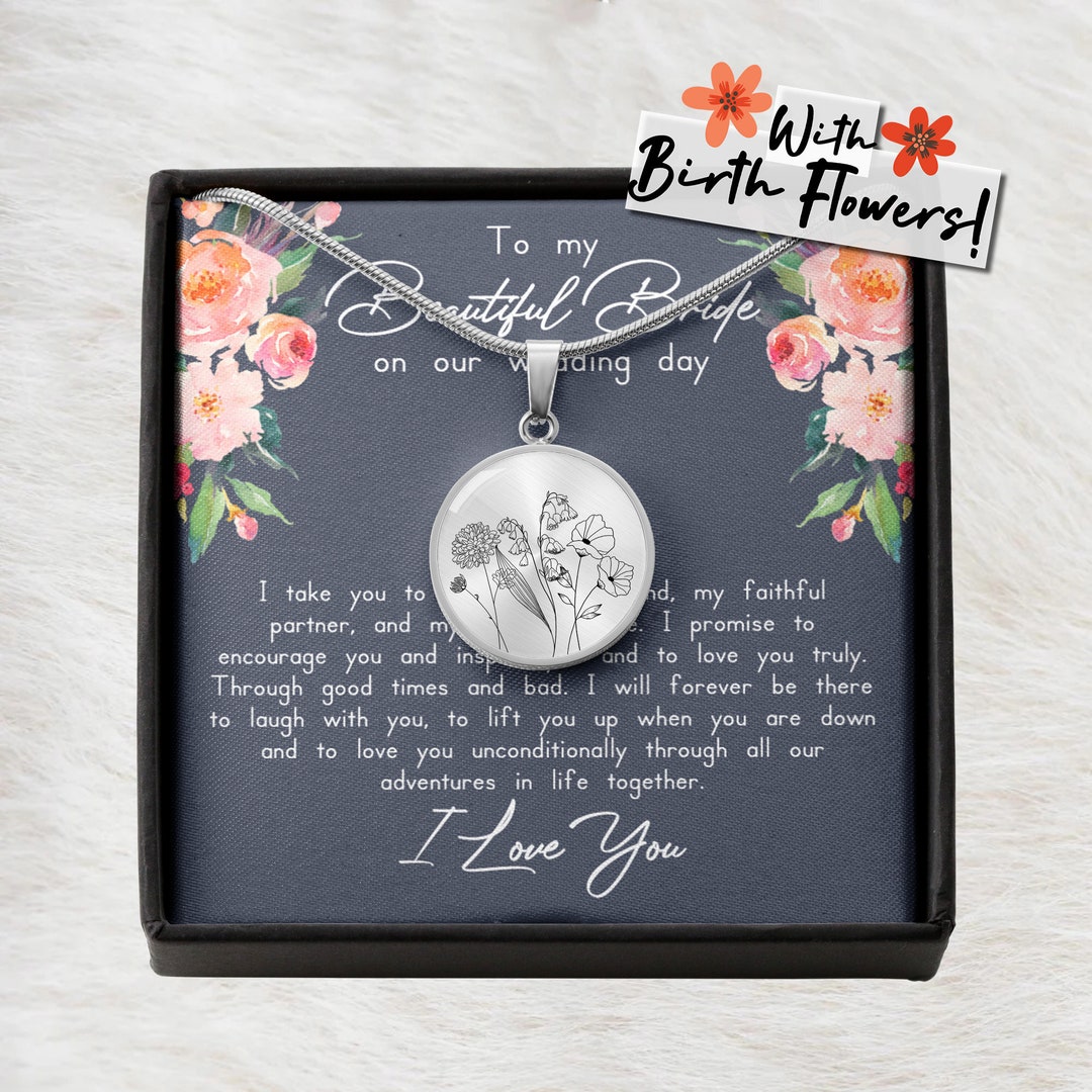 Personalized Wedding Gift for Bride From Groom, Custom Birth Flower ...