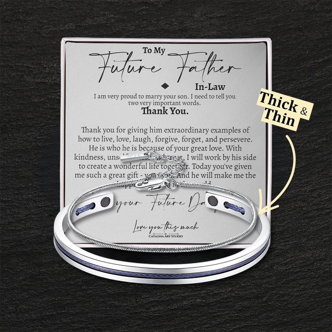 Future Father-in-law Gift Cuff & Box Chain Bracelet Set Best Father in ...
