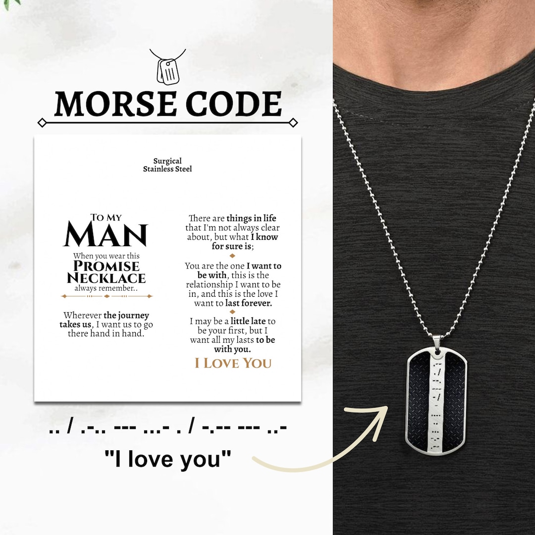 Personalized Morse Code Dog Tag for Him, Custom Dog Tag for Men, Mens ...