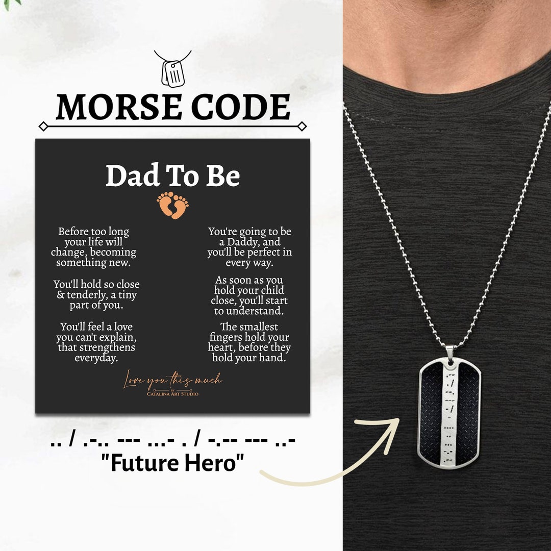 Personalized Dad to Be Morse Code Necklace, Gift for Expecting Dad ...