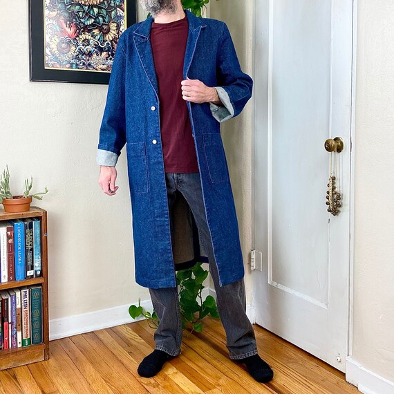 80s denim duster coat - Gem