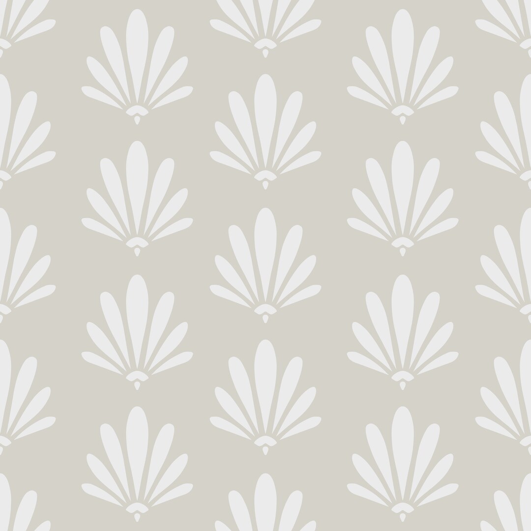 Subtle Shell Wallpaper, a Beachy Beige and White Minimalist Wallpaper ...