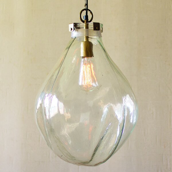 Blown Glass Pendant Light - Etsy