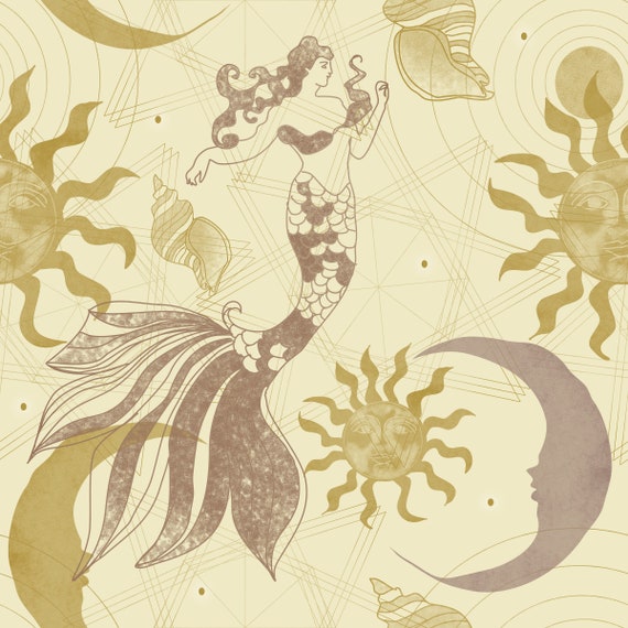 Gold Mermaid Wallpaper Wallpaper Mermaid Golden Vectors