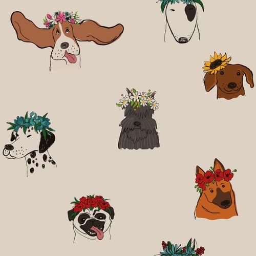 Dogs Wallpaper Wall Mural Peel and Stick Dog Wallpaper - Etsy