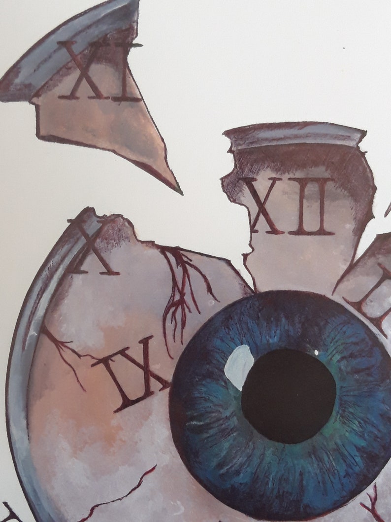 Surrealist Watercolour Eye| Surrealist Clock (A4 Art Print) - Etsy