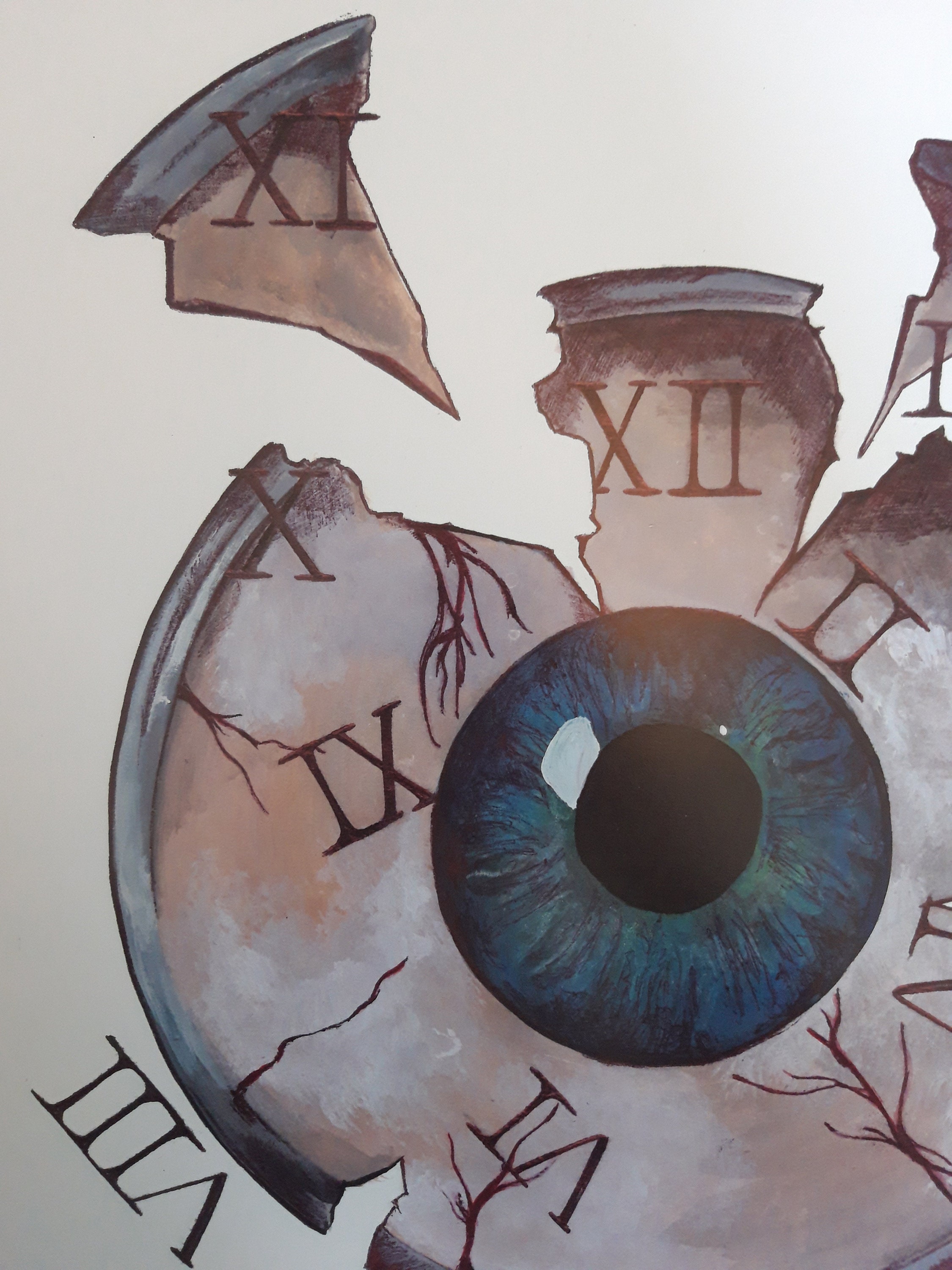 Surrealist Watercolour Eye| Surrealist Clock (A3 Art Print) - Etsy