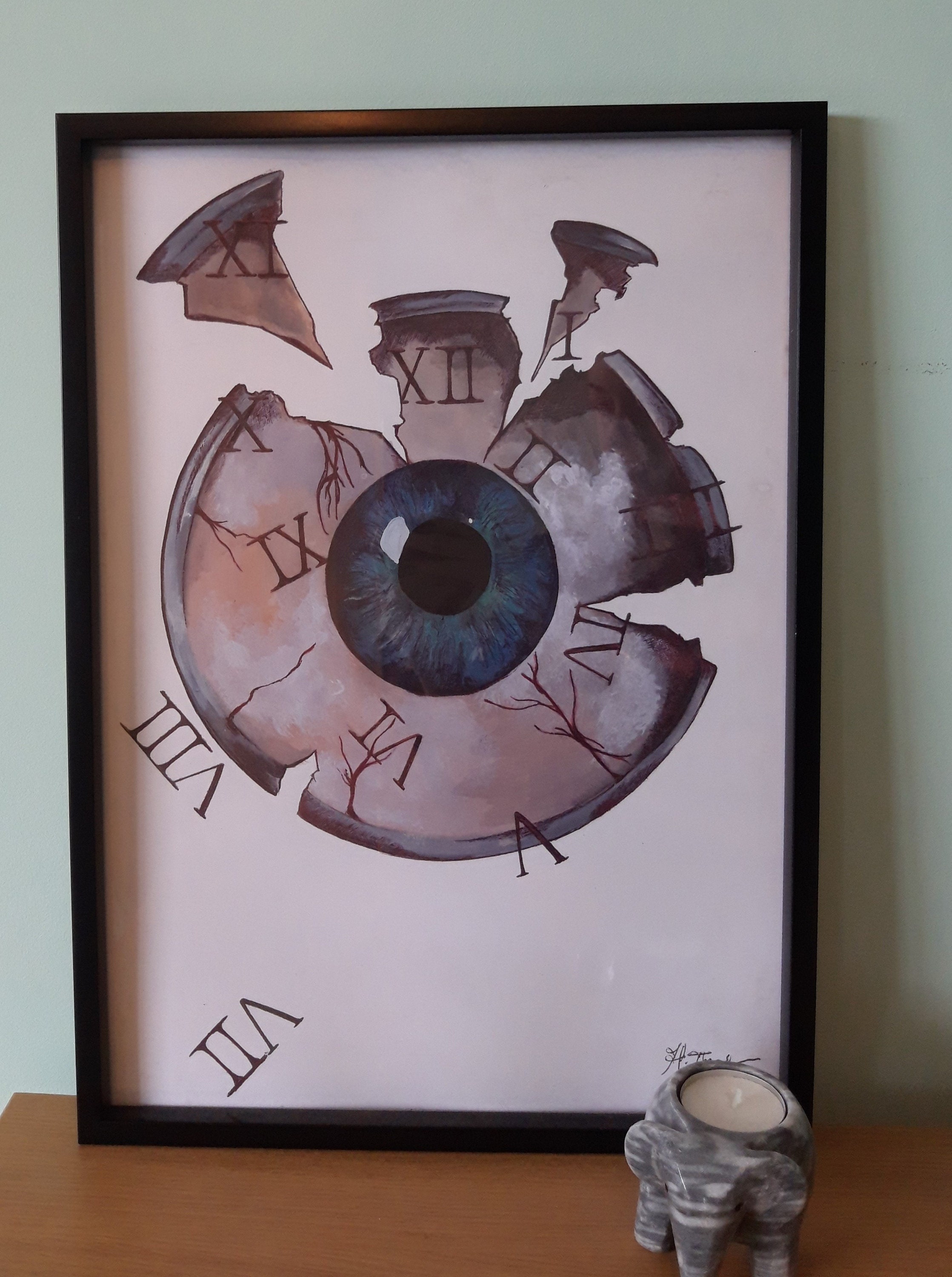 Surrealist Watercolour Eye| Surrealist Clock (A3 Art Print) - Etsy