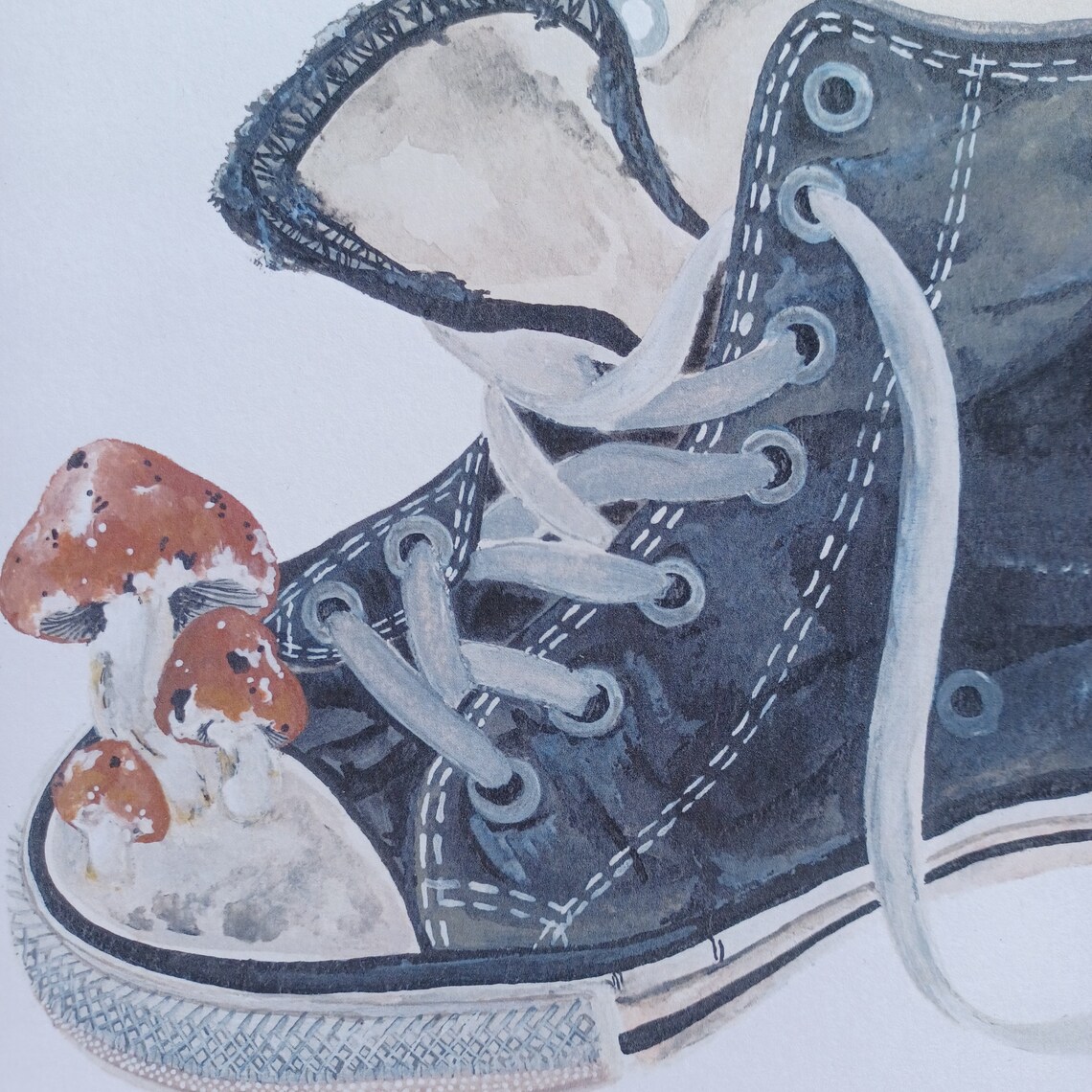 Surrealist Watercolour Shoe Converse High-top Painting A4 - Etsy