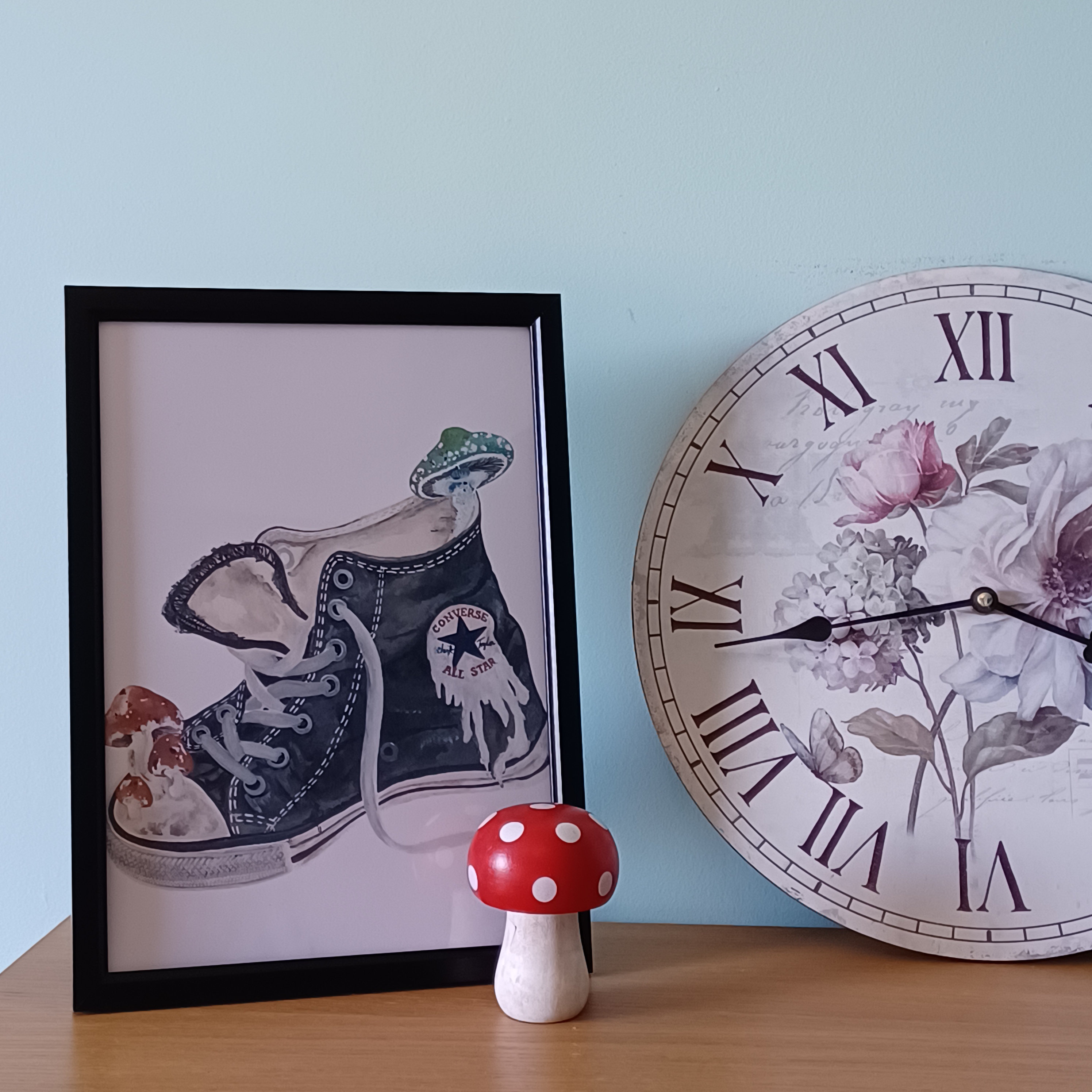 Surrealist Watercolour Shoe Converse High-top Painting A4 - Etsy