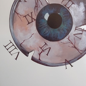 Surrealist Watercolour Eye| Surrealist Clock (A4 Art Print) - Etsy