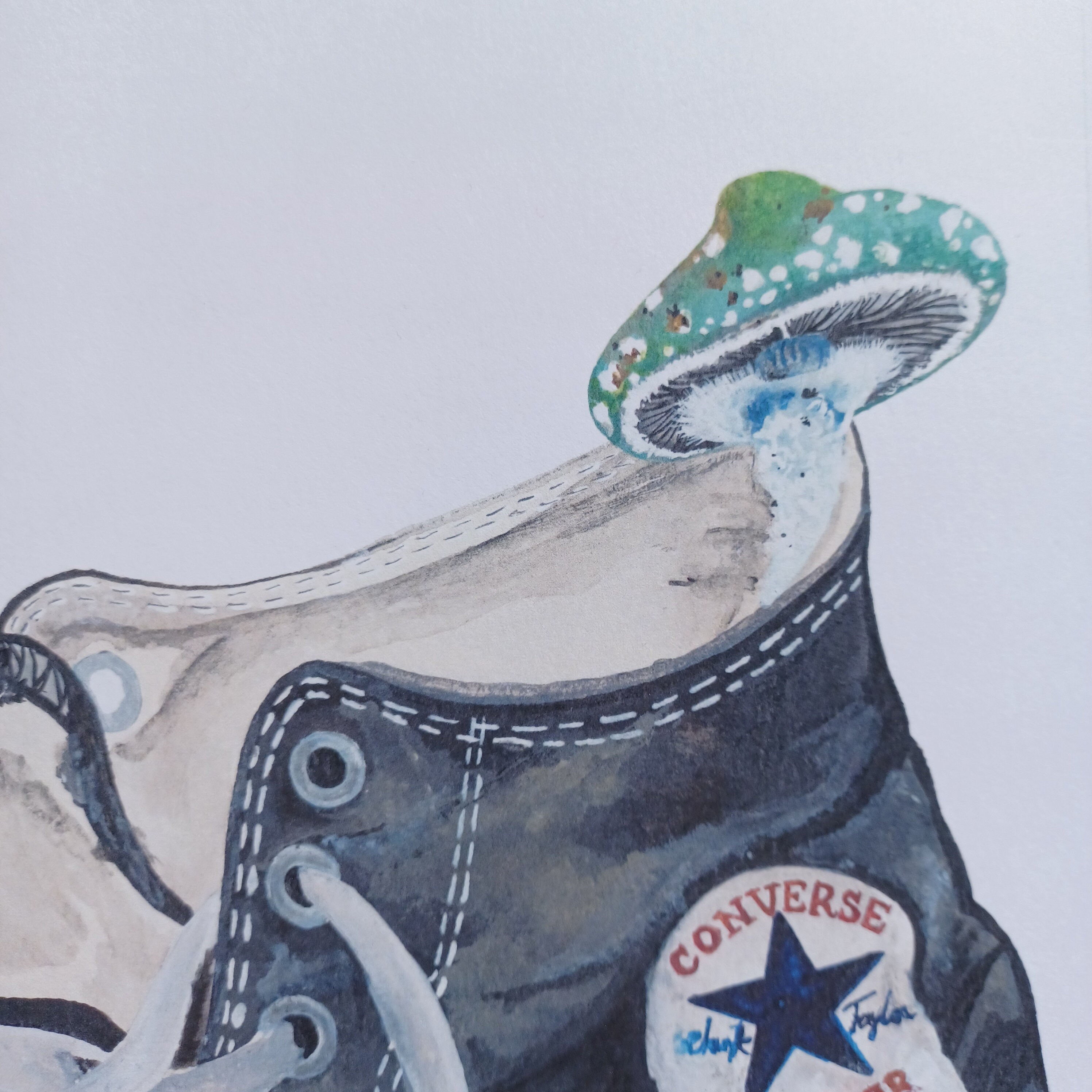 Surrealist Watercolour Shoe Converse High-top Painting A4 - Etsy