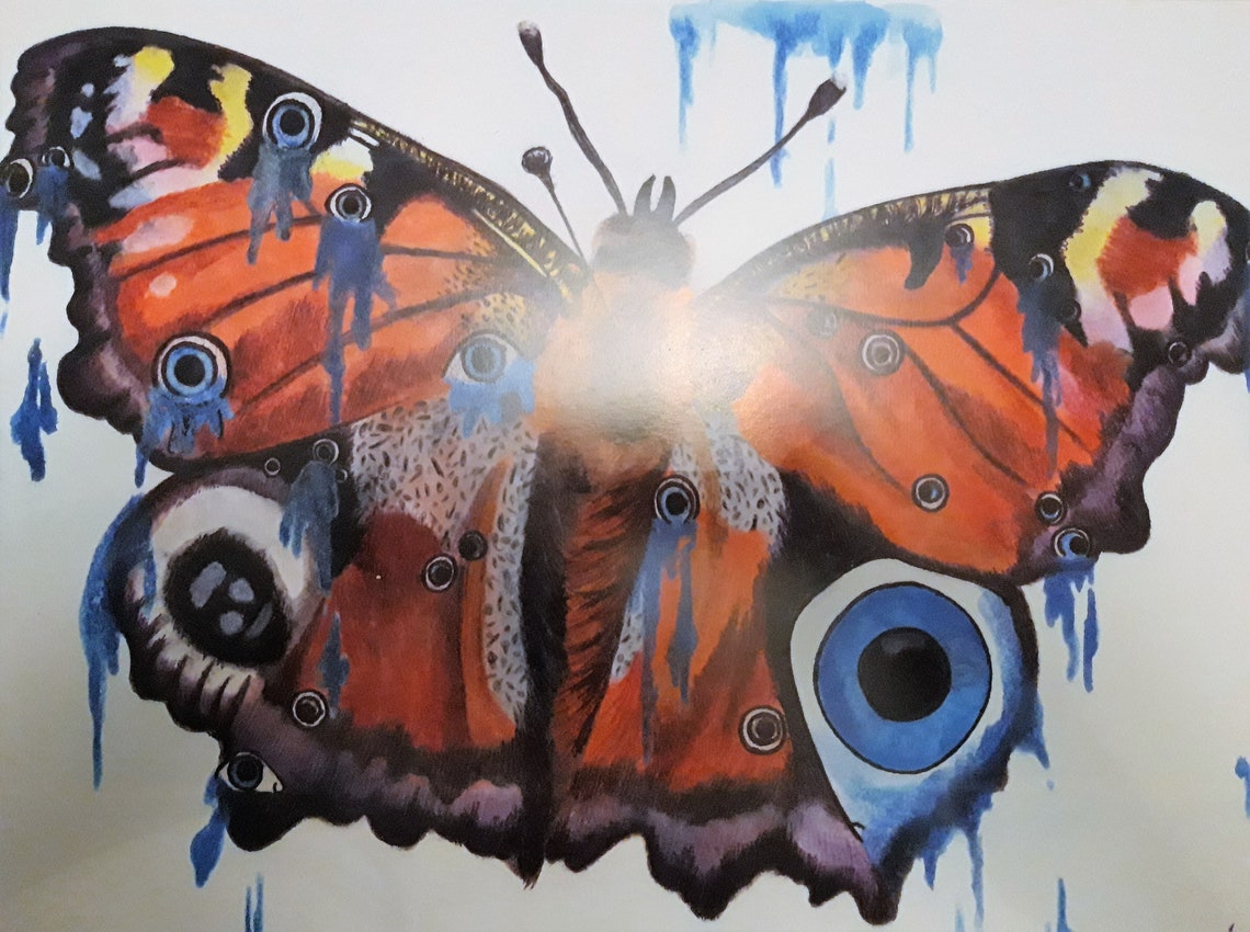 Surrealist Watercolour Butterfly A3 Art Print - Etsy UK