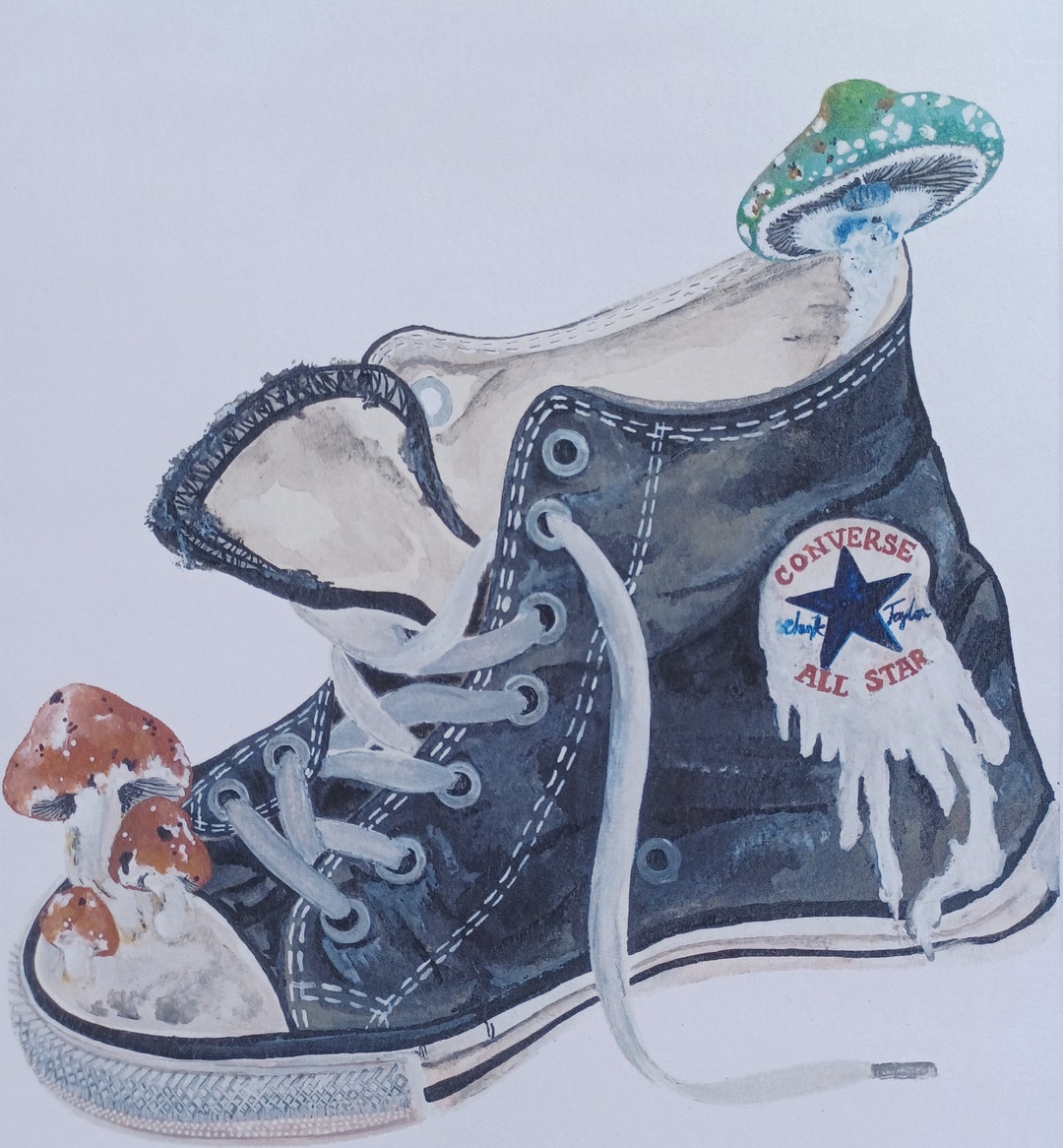 Surrealist Watercolour Shoe| Converse High-top Painting (A4 Art Print ...