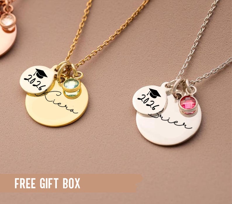 Custom Graduation Necklace Name Necklace College Graduation Gift for ...