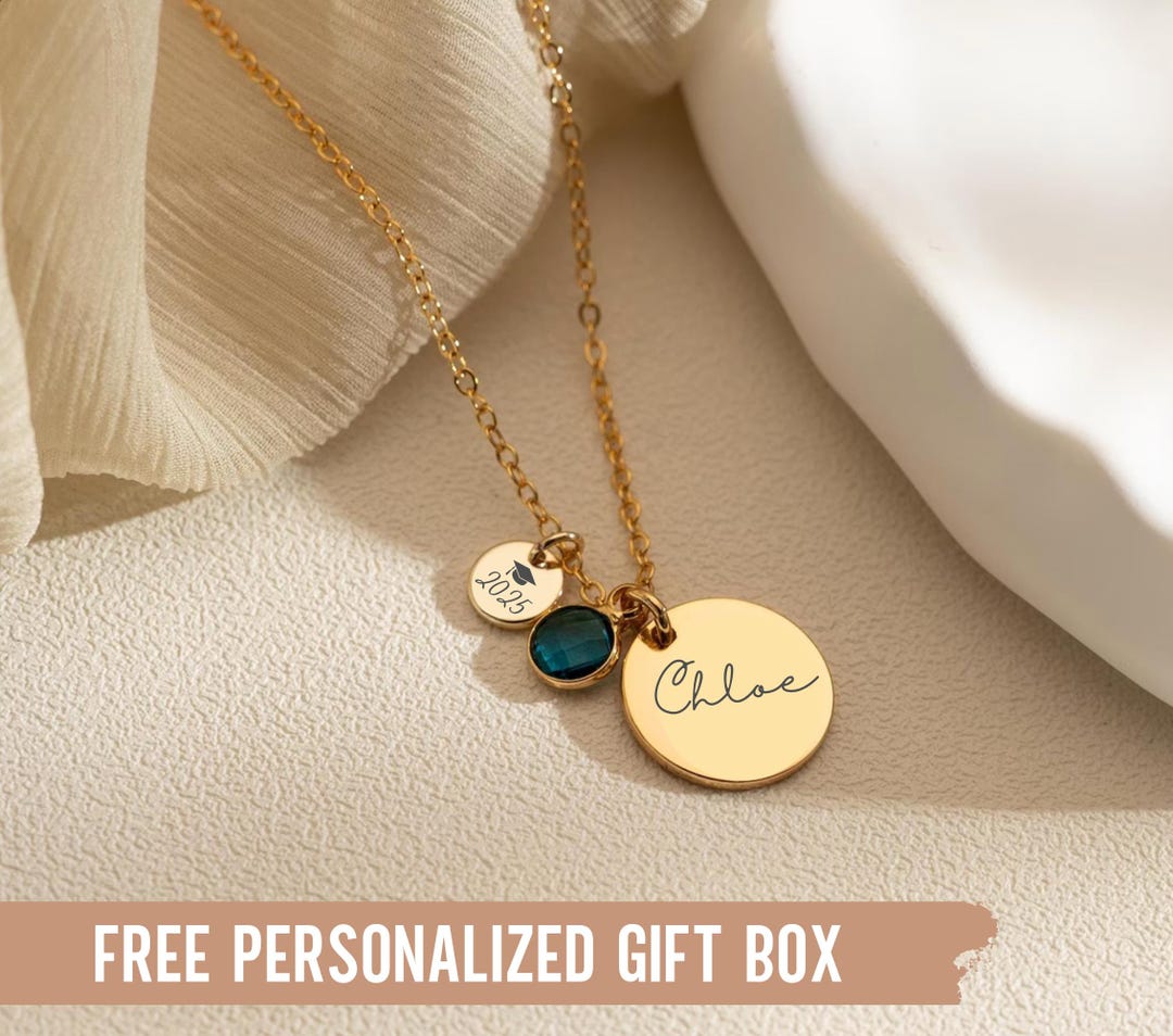 Custom Graduation Necklace Name Necklace College Graduation Gift for ...