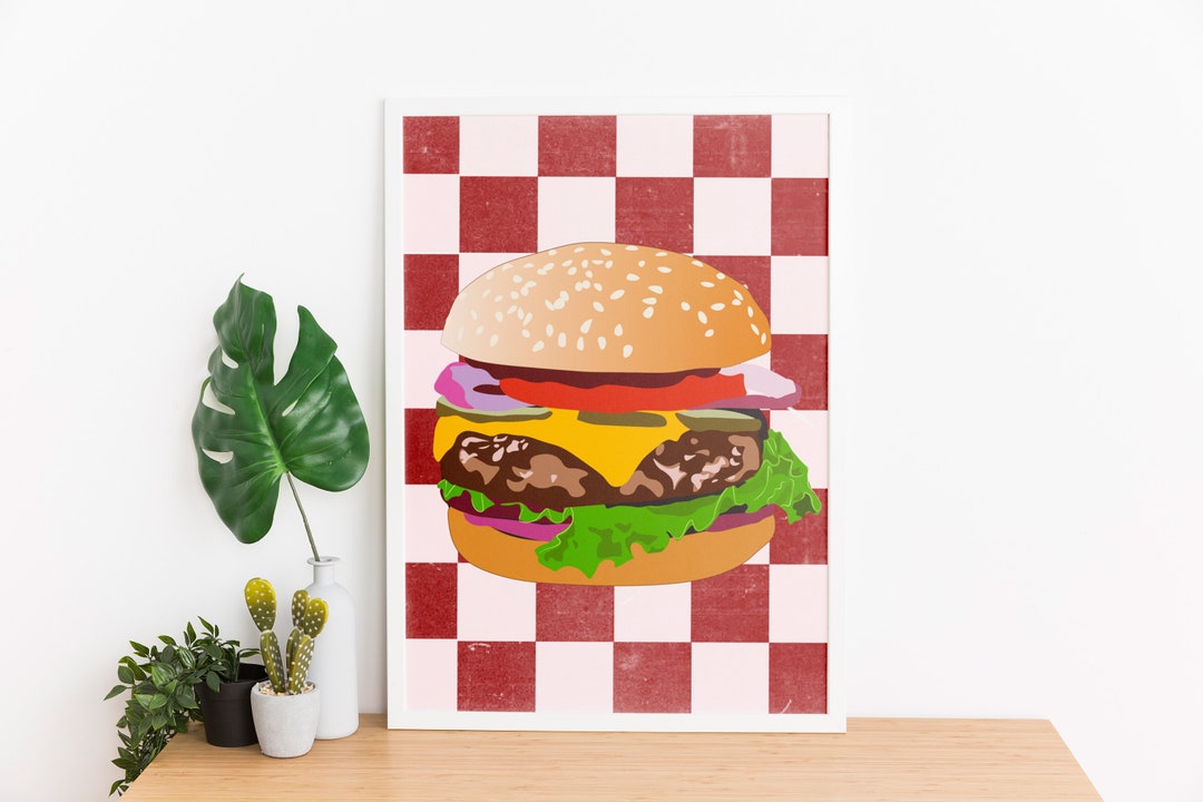 Cheeseburger Print - Etsy