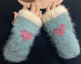Fuzzy Gloves - Etsy