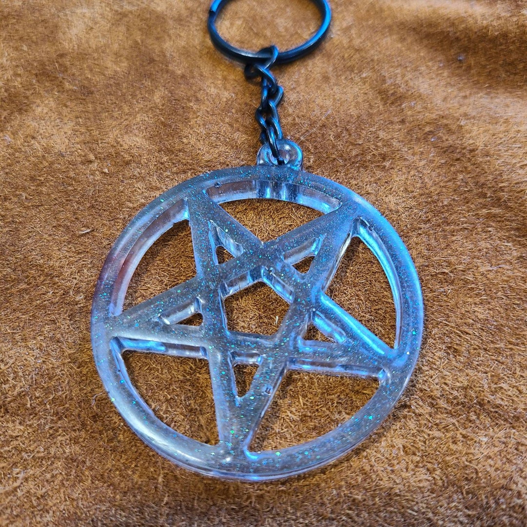 Resin Pentagram Keychain: Wiccan Protection Symbol - Etsy