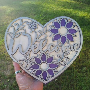Heart Shaped Welcome Sign - Etsy