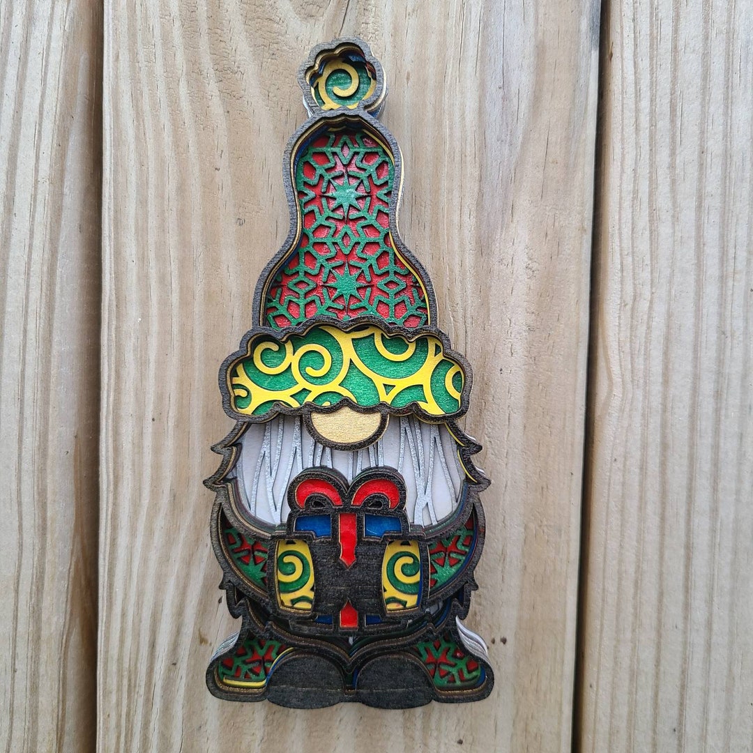 Layered Gnome, Wood Gnome, Gnome Decoration, Personalized Gnome - Etsy