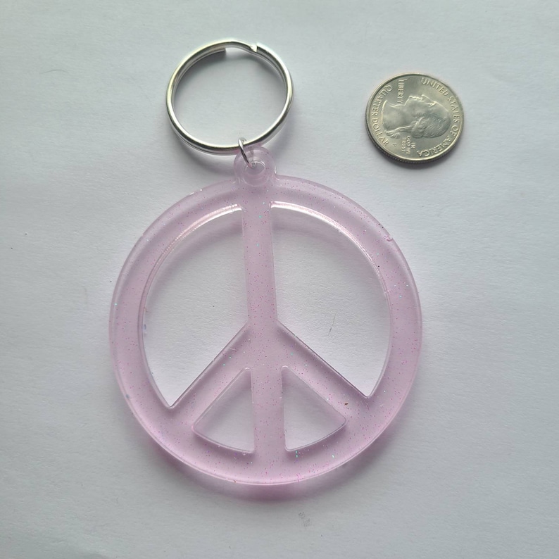 Peace Sign Keychain Resin Peace Sign Keychain | Etsy