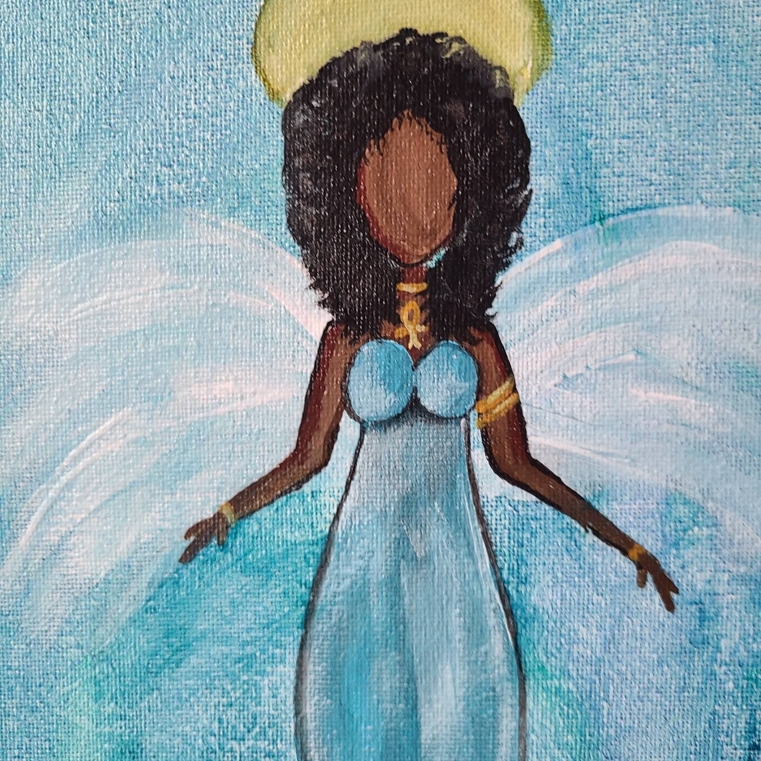 Black Angel Painting African American Angel Painting Black | Etsy