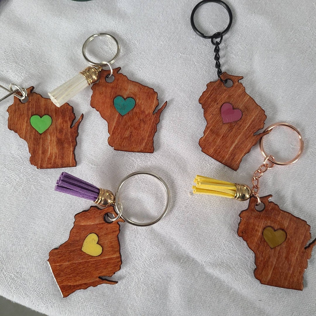 Wisconsin Keychains - Etsy