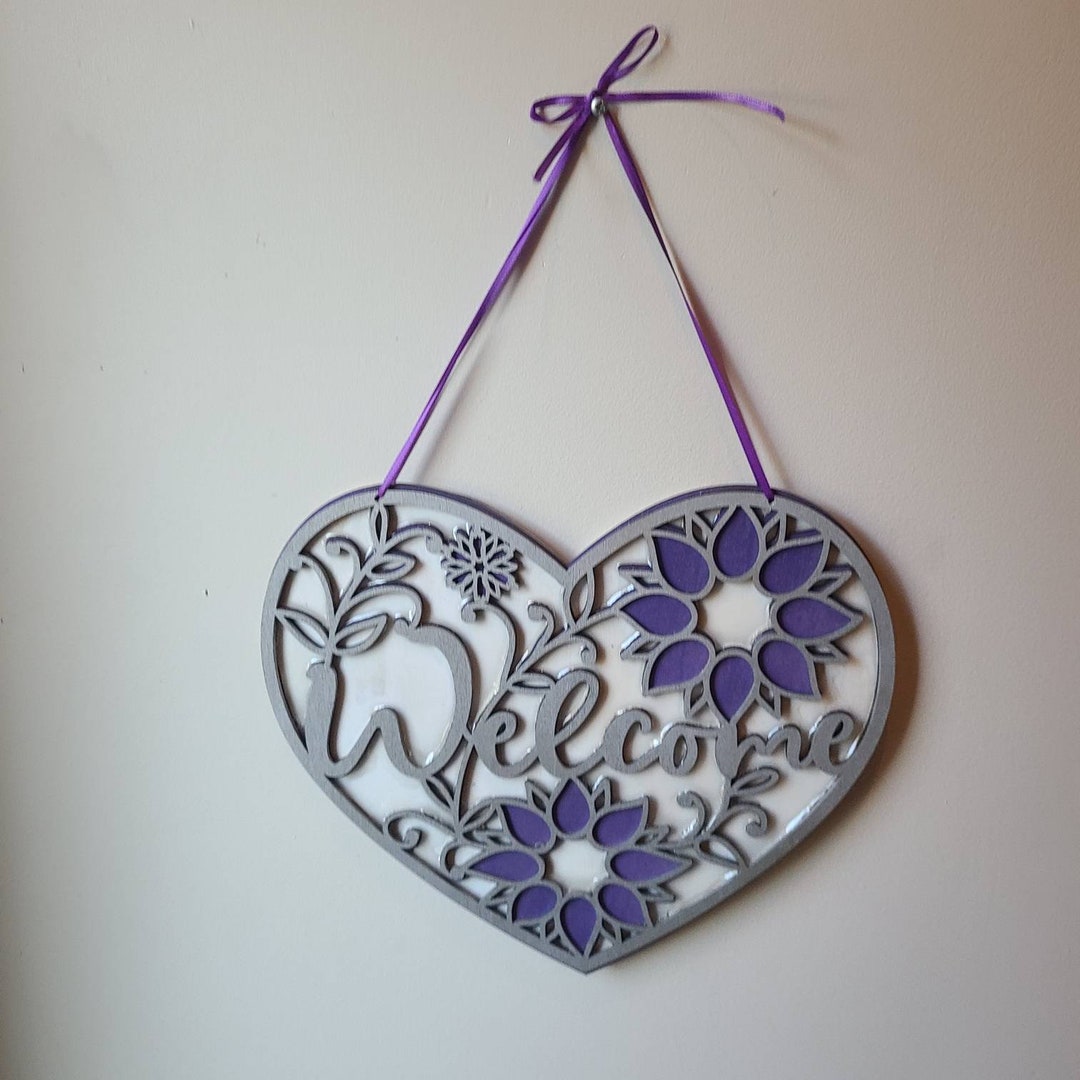 Heart Shaped Welcome Sign - Etsy