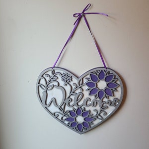 Heart Shaped Welcome Sign - Etsy