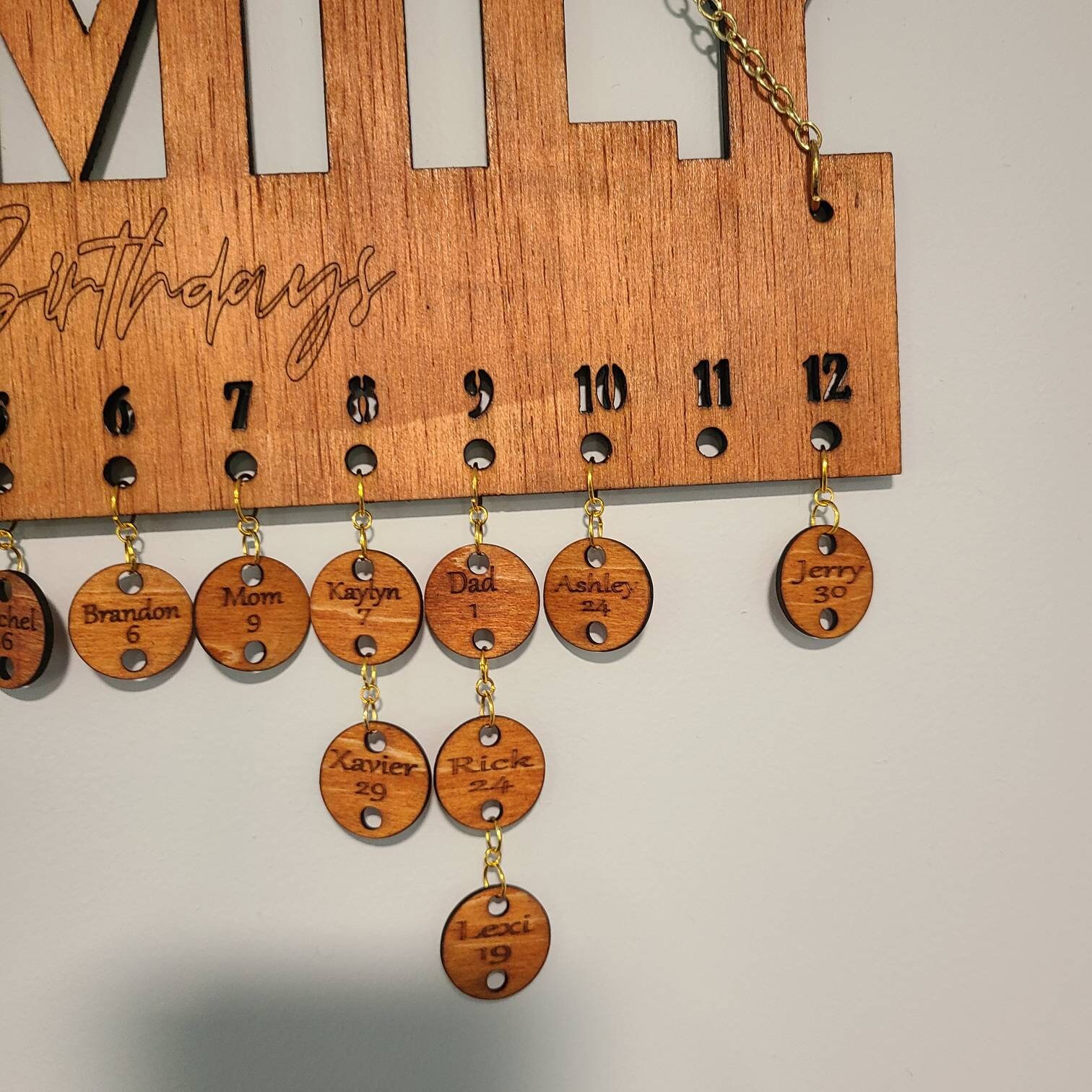 Family Birthday Calendar Decorative Calendar Personalized - Etsy