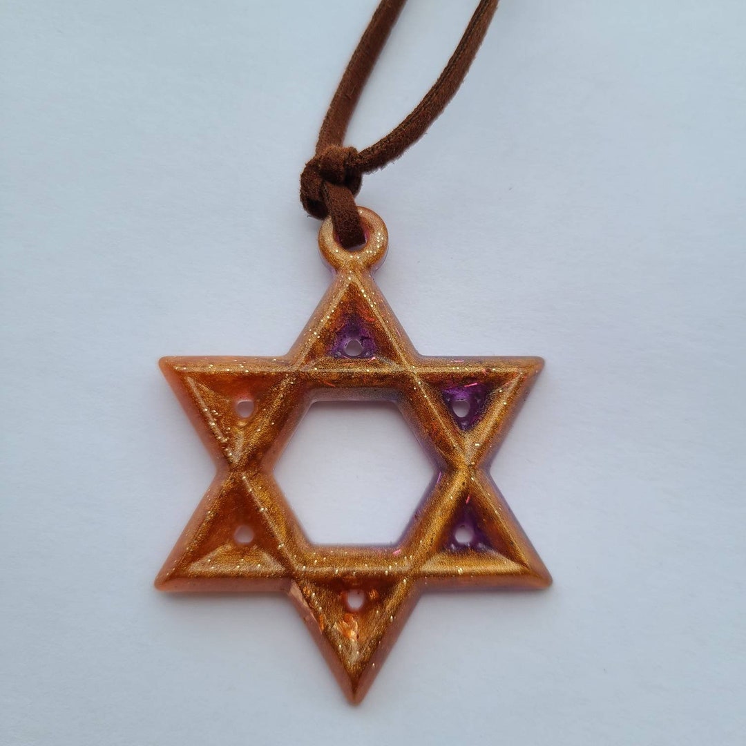 Resin Star Pendant Necklace, Resin Star of David Necklace, Wiccan ...