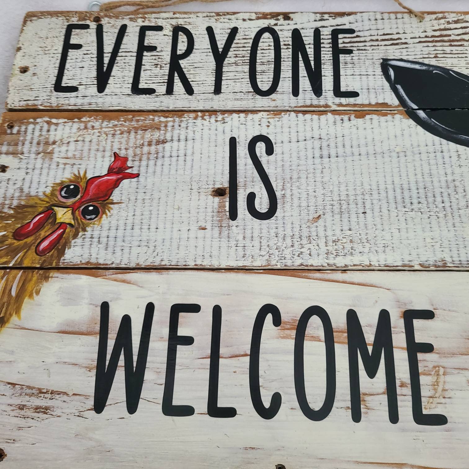 Everyone is Welcome Sign Cow and Chicken Sign Farm Sign | Etsy