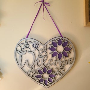 Heart Shaped Welcome Sign - Etsy