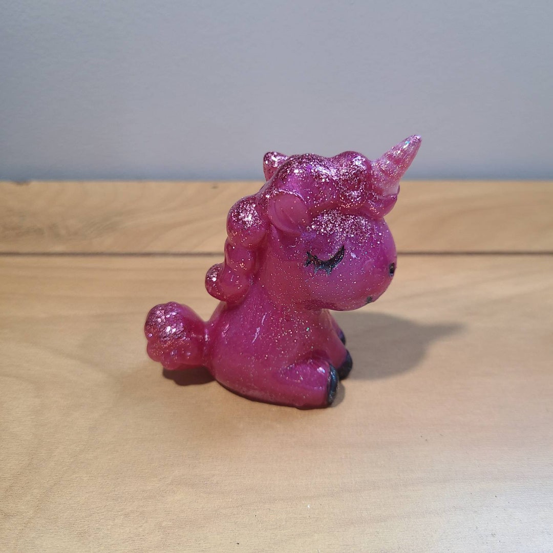 Unicorn Statue, Pink Glitter Unicorn Statue - Etsy