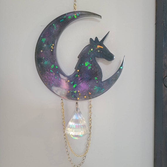 Resin Sun Catcher Rainbow Unicorn Unicorn Suncatcher Decor - Etsy